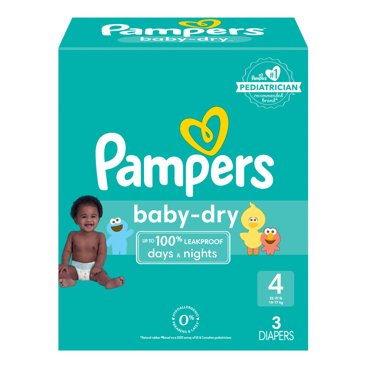 PAMPERS SIZE 4 DIAPERS 3CT